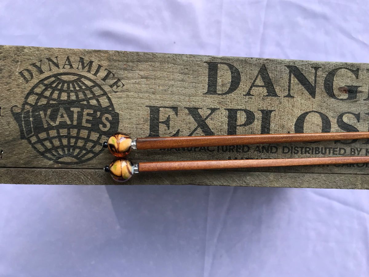 Brown Swirl Glass Jujube Hair Sticks – Kate's TNT