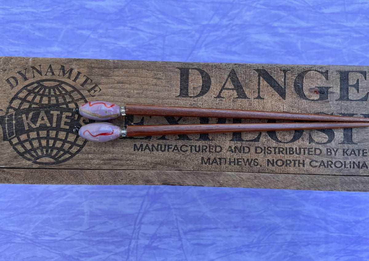 Oval Purple Red Squiggly Brown Hair Sticks – Kate's TNT